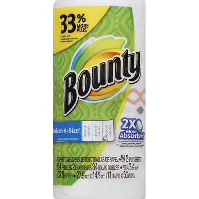 Bounty Paper Towels, Select-A-Size, Prints, 2-Ply (1 each) - Instacart