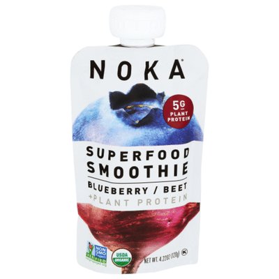 Noka Organic Superfood Fruit Smoothie Pouch, Blueberry Beet (4.22 oz ...