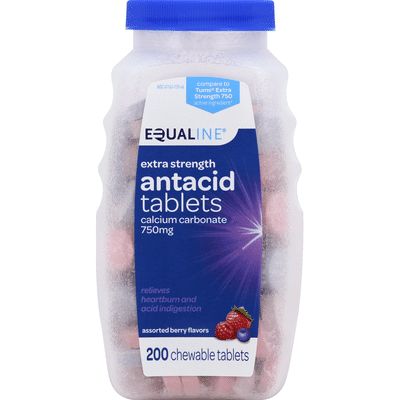 Equaline Antacid, Calcium Carbonate 750 mg, Extra Strength, Assorted ...