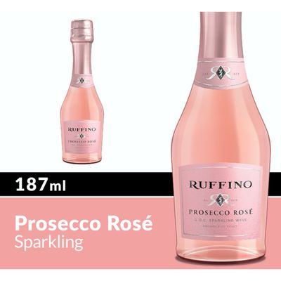 Ruffino Prosecco Rose Italian Sparkling Wine Mini Bottle (187 ml ...