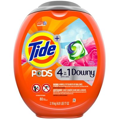 Tide PODS 4 in 1 with Downy Liquid Laundry Detergent Pacs, April Fresh ...