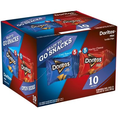 Doritos Cool Ranch® & Nacho Cheese Mini Tortilla Chips Variety Pack (6. ...