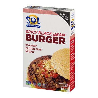 Sol Cuisine Spicy Black Bean Burgers With Organic Sweet Corn (10 oz ...