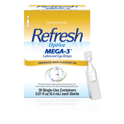 Refresh Optive Mega-3 Enhanced with Flaxseed Oil Lubricant Eye Drops (0 ...
