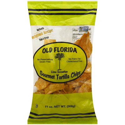 Old Florida Gourmet Tortilla Chips, Gourmet, Lime Sensation, Thin ...