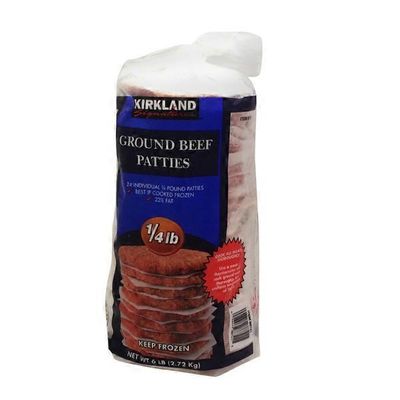 Kirkland Signature 1/4 lb Ground Beef Patties, 24 ct (6 lb) - Instacart