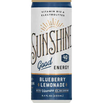 Sunshine Energy Drink, Blueberry Lemonade (8.4 oz) - Instacart