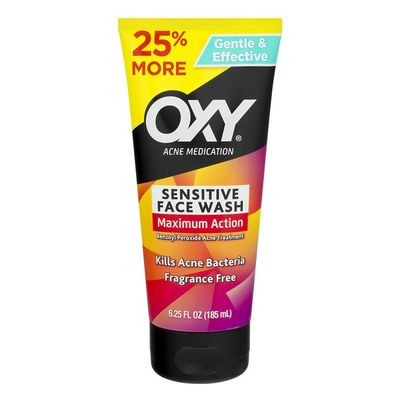 Oxy Acne Medication Sensitive Face Wash Maximum Action (6.25 fl oz ...