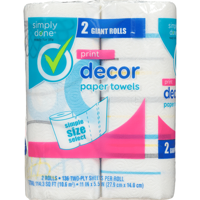 Simply Done Paper Towels Giant Rolls, Decor Prints (L) - Instacart