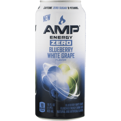 AMP Energy Zero Blueberry White Grape (16 fl oz) - Instacart