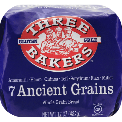 Three Bakers Bread, Gluten Free, Whole Grain, 7 Ancient Grains (17 oz ...
