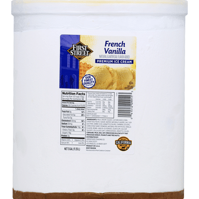 First Street Ice Cream, Premium, French Vanilla (3 gal) - Instacart