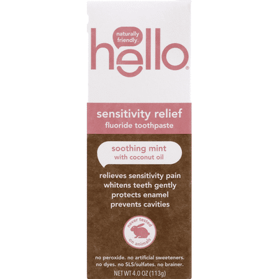 hello Fluoride Toothpaste, Soothing Mint, Sensitivity Relief (4 fl oz ...