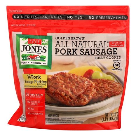 Jones Dairy Farm Sausage Patties, Pork, Golden Brown