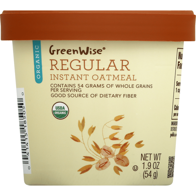 GreenWise Oatmeal, Organic, Instant, Regular (1.9 oz) - Instacart
