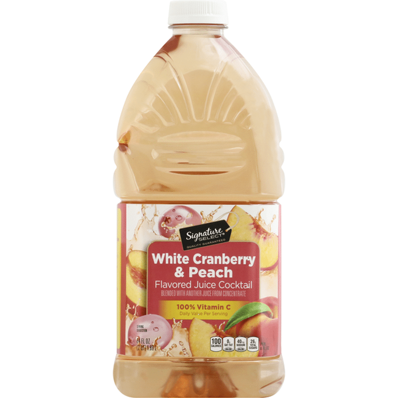 Signature Select Juice Cocktail, White Cranberry & Peach Flavored (64 ...