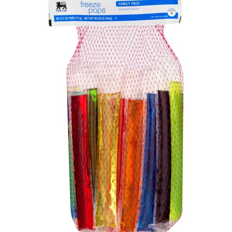 Food Lion Freeze Pops, Assorted Flavors, Family Pack (36 each) - Instacart