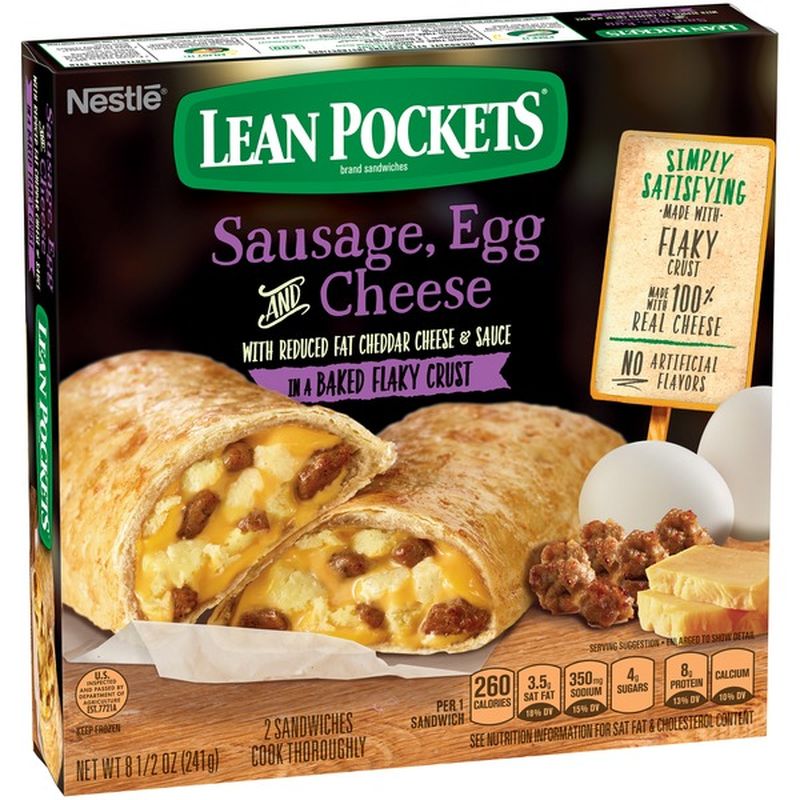 Lean Pockets Sausage, Egg and Cheese Frozen Sandwiches (8.5 oz) - Instacart