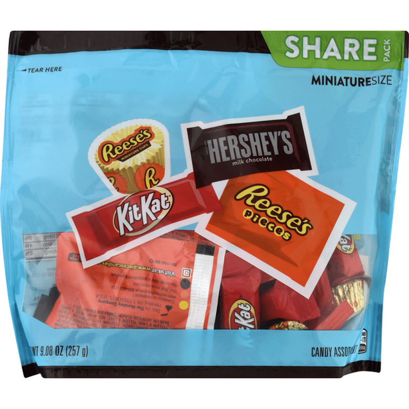 Hershey's Candy Assortment, Miniature Size, Share Pack (9.08 oz ...