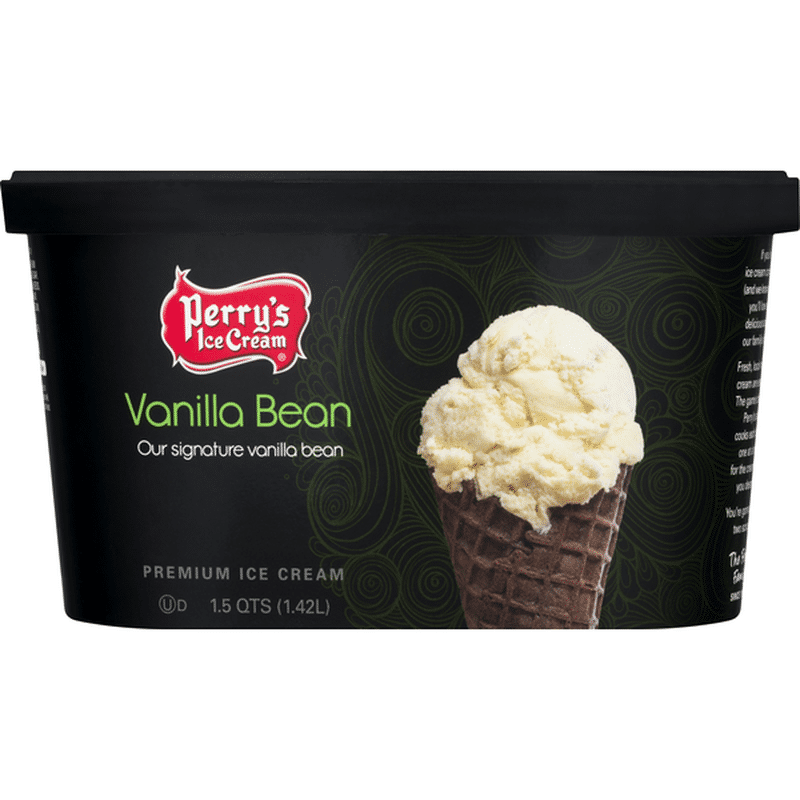 Perrys Ice Cream Ice Cream, Premium, Vanilla Bean (1.5 qt) - Instacart