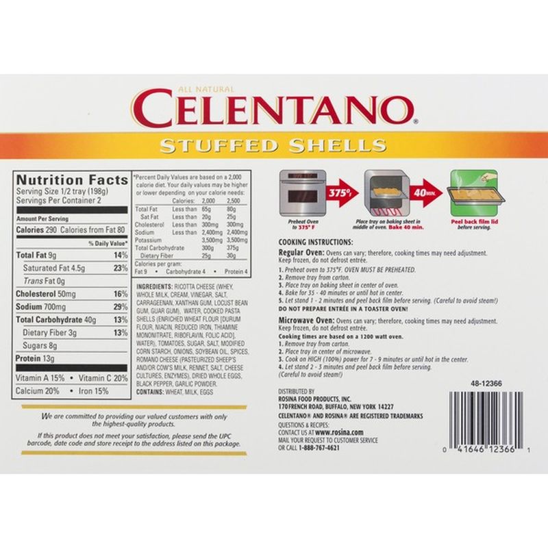 Celentano Stuffed Shells with Sauce (14 oz) - Instacart