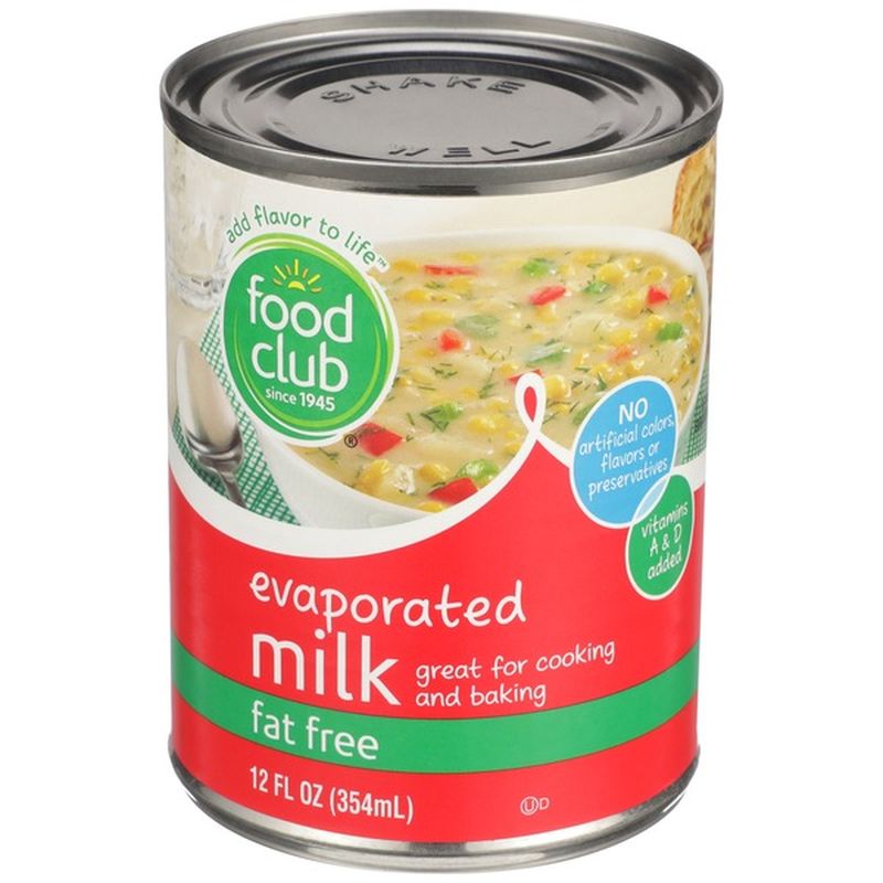 Food Club Milk, Fat Free, Evaporated (12 fl oz) - Instacart