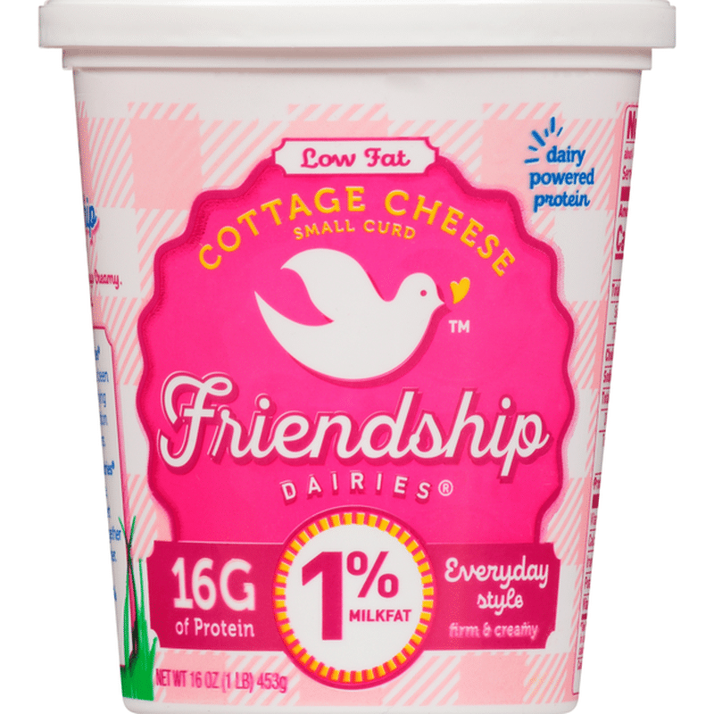 Friendship Dairies Cottage Cheese, Small Curd, 1% Milkfat, Low Fat ...