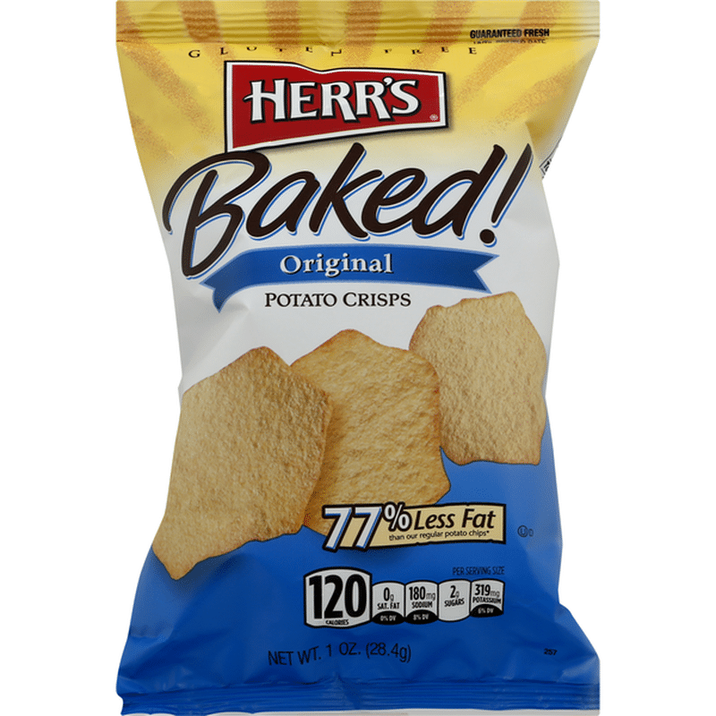 Herr's Potato Crisps, Original, Baked (1 oz) - Instacart
