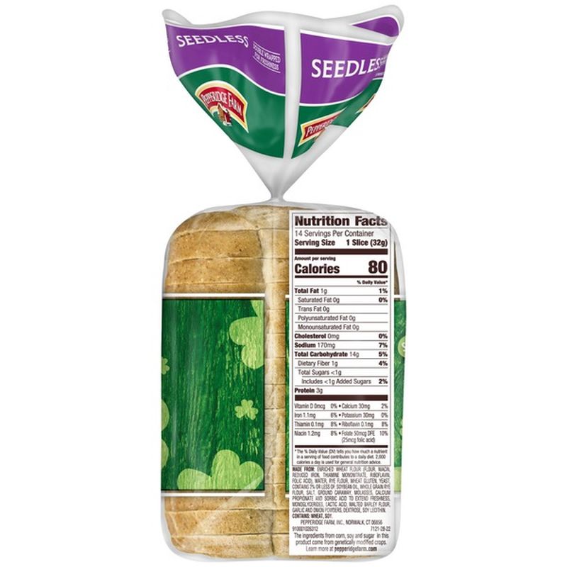 Pepperidge Farm® Jewish Rye Seedless Bread (16 oz) - Instacart