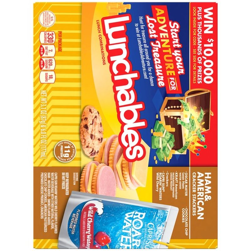 Lunchables Ham & American Cheese Cracker Stackers Meal Kit with Capri ...