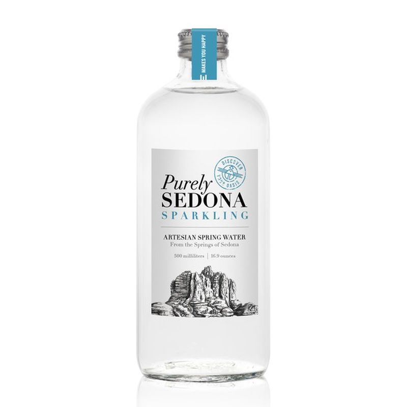 Purely Sedona Glass Bottle Sparkling Artesian Spring Water (500 ml ...