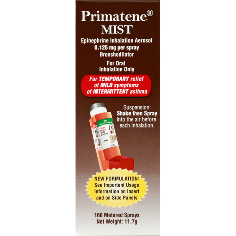 Primatene Mist Bronchodilator, Epinephrine Inhalation Aerosol (11.7 g ...