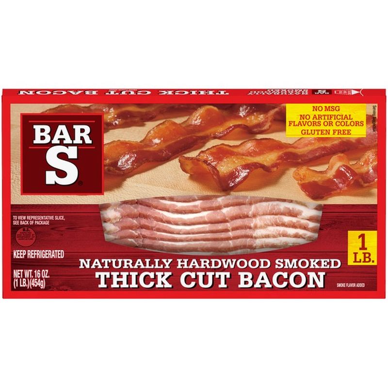 Bar-S Naturally Hardwood Smoked Thick Cut Bacon (16 oz) - Instacart