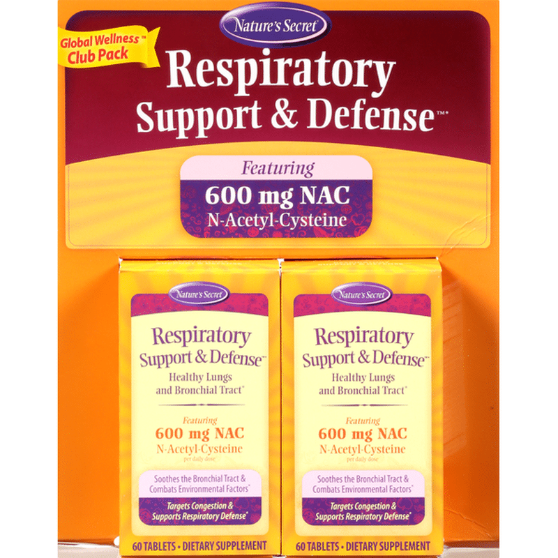 Nature's Secret Respiratory Support & Defense, 600 mg NAC, Tablets ...