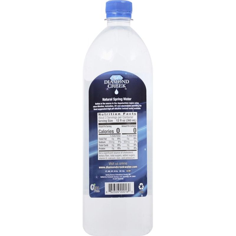 Diamond Creek Spring Water, 9.5 pH Alkaline, Ionized (1 L) - Instacart