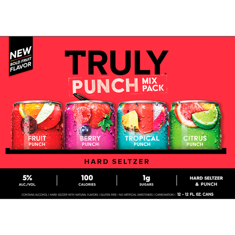 TRULY Hard Seltzer Punch Variety Pack, Spiked & Sparkling Water (12 fl ...