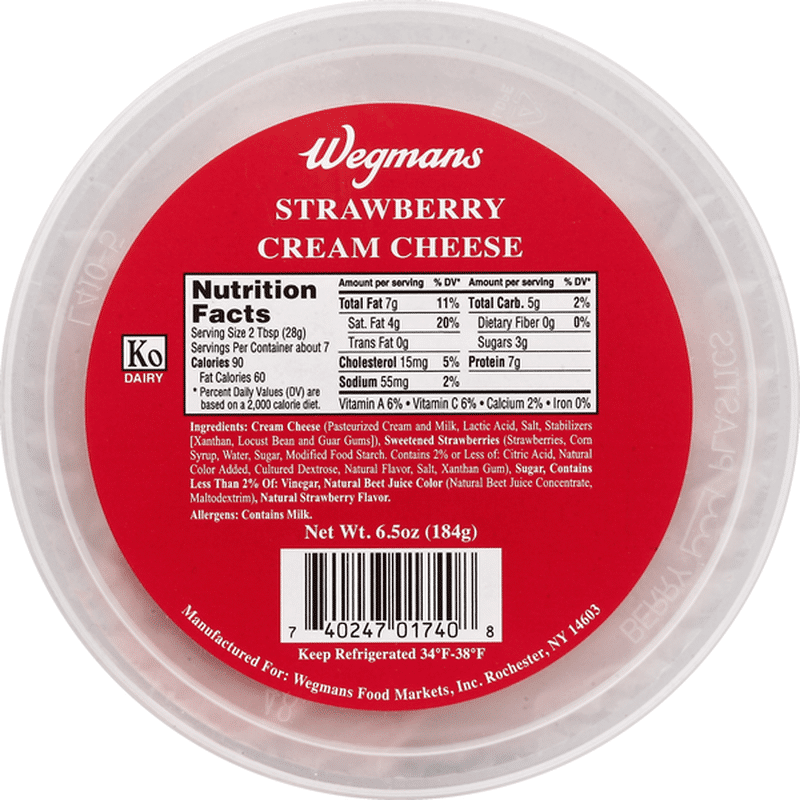 Wegmans Cream Cheese Nutrition Facts at Sheila Cline blog