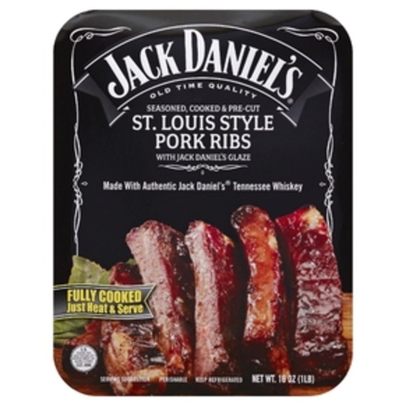 Jack Daniel's Pork Ribs, Seasoned, Cooked & Precut, St Louis Style (16 ...