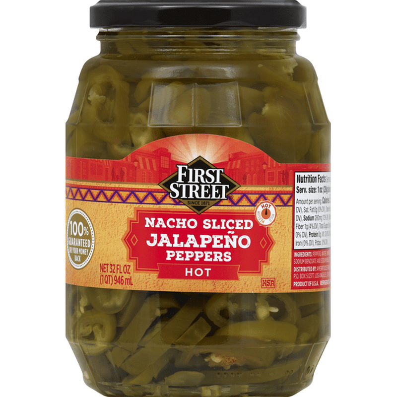 First Street Jalapeno Peppers, Nacho Sliced, Hot (32 oz) - Instacart