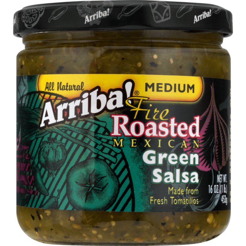 Arriba! Salsa Fire Roasted Mexican Green Medium (16 oz) Delivery or ...
