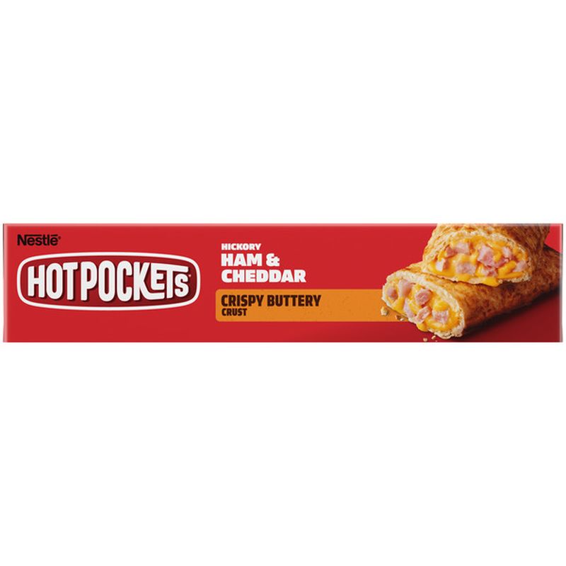 Hot Pockets Hickory Ham & Cheddar Crispy Buttery Crust Frozen Snacks (4 ...