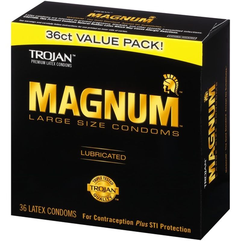 Trojan Magnum Large Size Lubricated Premium Latex Condoms (36 1n ...