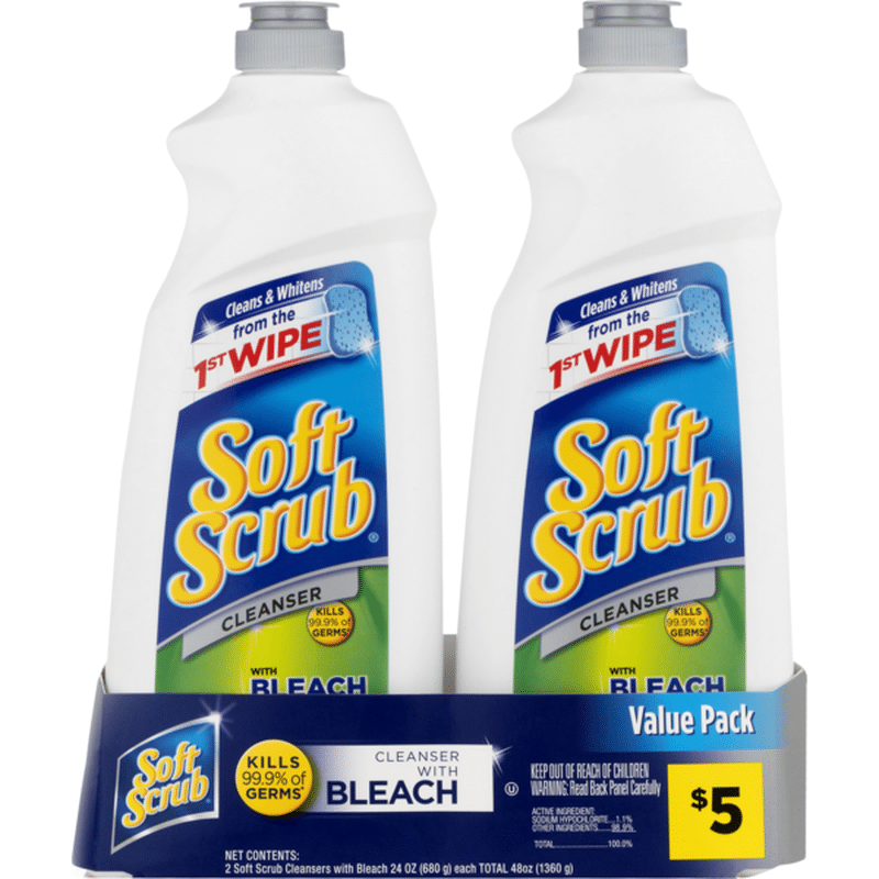 Soft Scrub Cleanser, with Bleach, Value Pack, Pre-Priced $5, Tray (24 ...