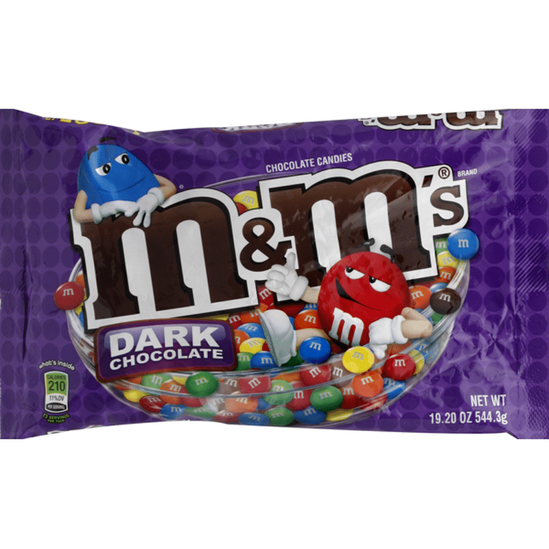 M&M's Chocolate Candies, Dark Chocolate, Large Bag (19.2 oz) - Instacart
