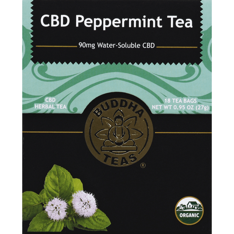 Buddha Teas Herbal Tea, CBD, Organic, Peppermint, Bags (18 each ...