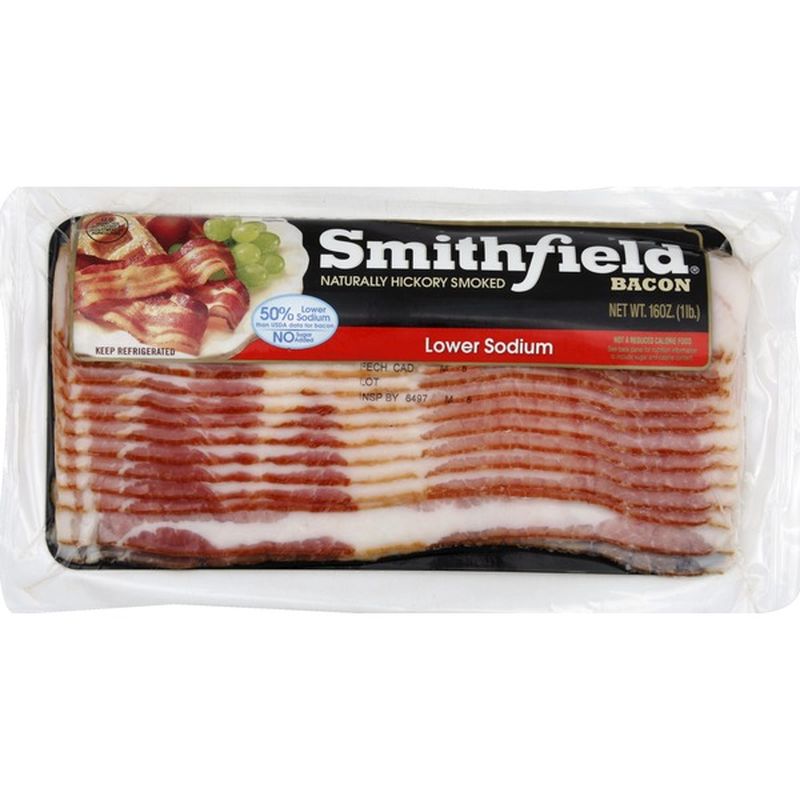 Smithfield Naturally Hickory Smoked Bacon, Lower Sodium (16 oz) - Instacart