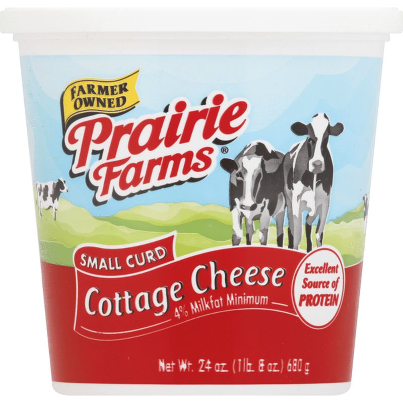 Prairie Farms Cottage Cheese, Small Curd, 4% Milkfat Minimum (24 oz ...