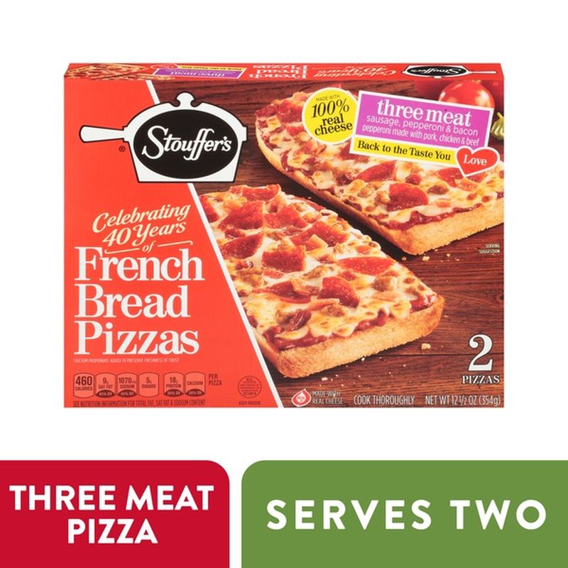 Stouffer's Three Meat French Bread Frozen Pizza (12.5 oz) - Instacart