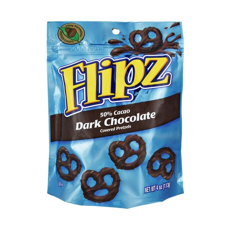 Flips Covered Pretzels, Dark Chocolate, 50% Cacao (4 oz) - Instacart