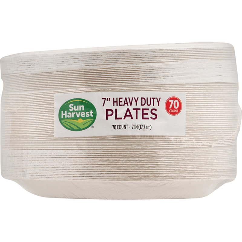Sun Harvest Plates, Heavy Duty, 7 Inches (70 each) - Instacart